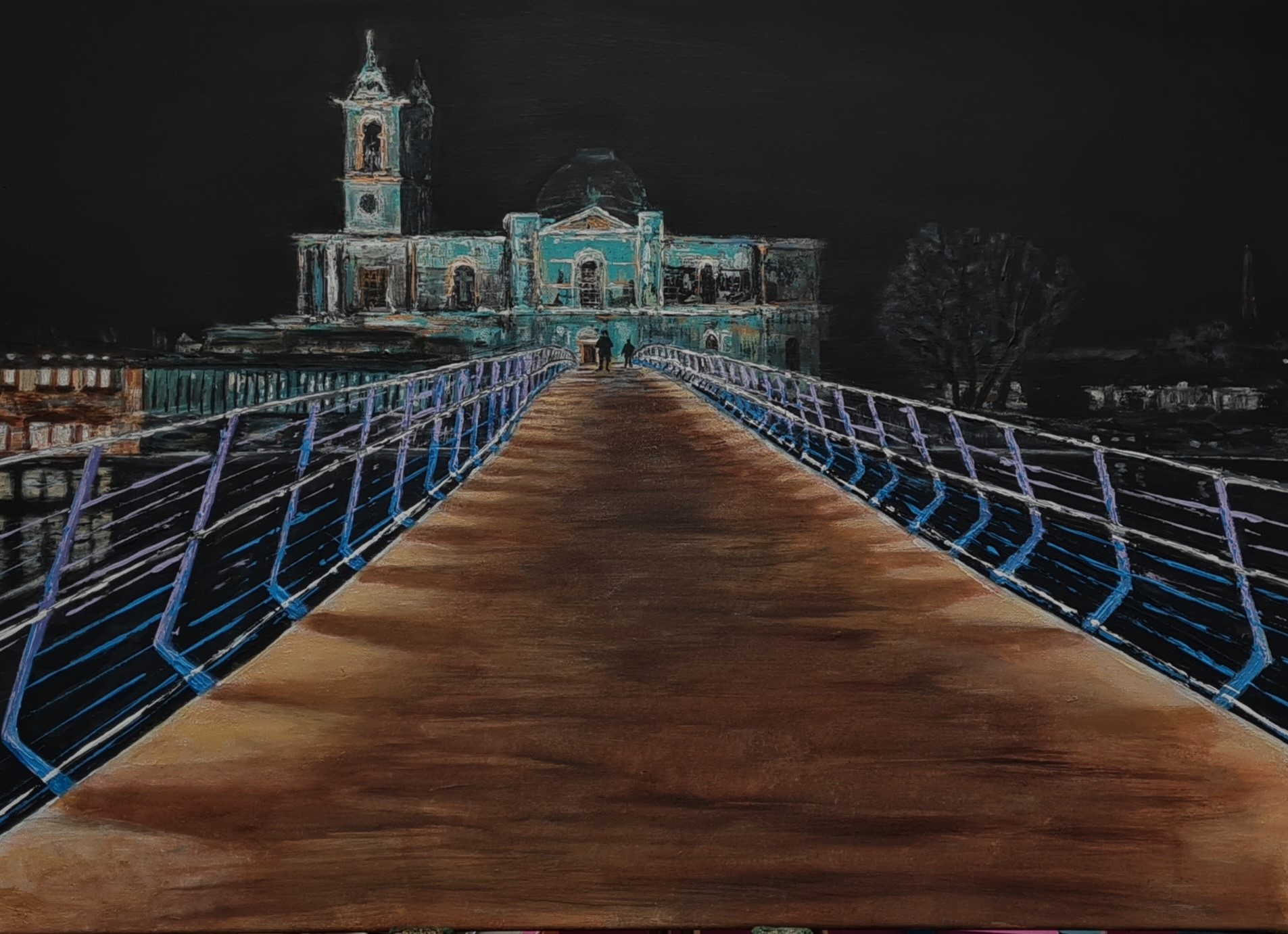 A4 print on card New foot bridge - Carmel Rooney Art